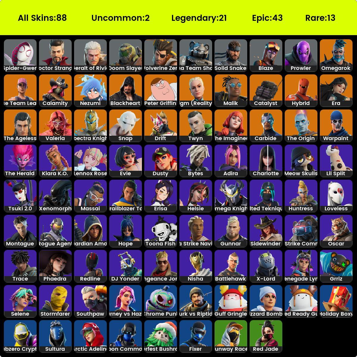 FULL ACCESS [PC/XBOX] 88 skins | OG STW | Rogue Agent | Fixer | Sultura | Carbon Commando ...
