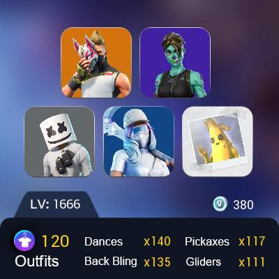 [PC] 120 Skins | 380 VB | Full Access | OG STW | Carbon Commando | Fixer | Cloud Striker | Point ...