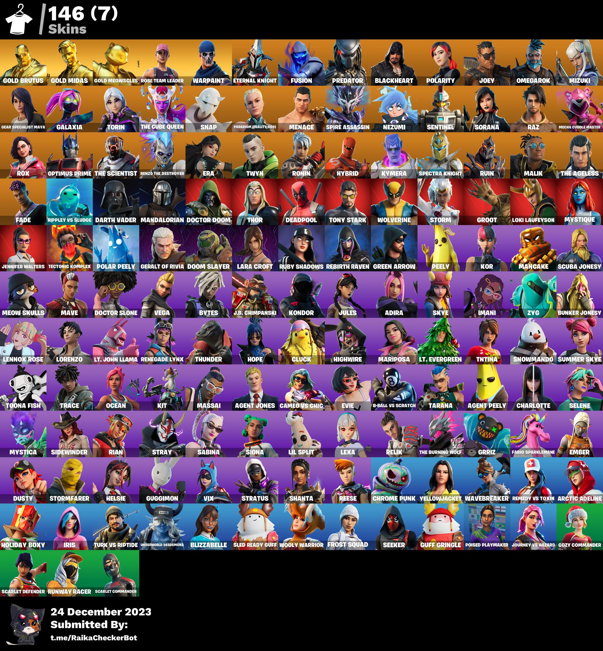 [pc Xbox] 146 Skins Og Stw Gold Brutus Gold Midas Gold