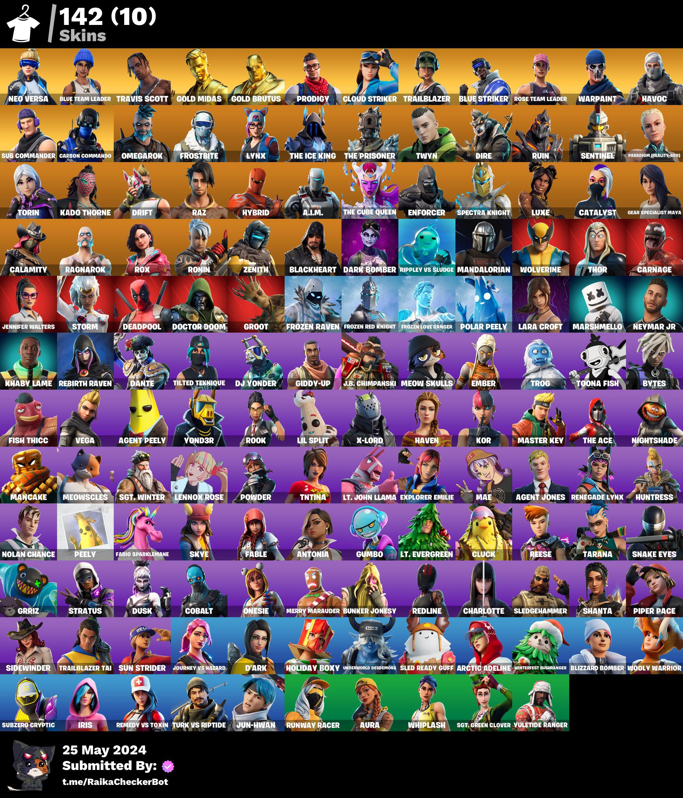 [pc Xbox] 142 Skins Og Stw Neo Versa Blue Team Leader Travis