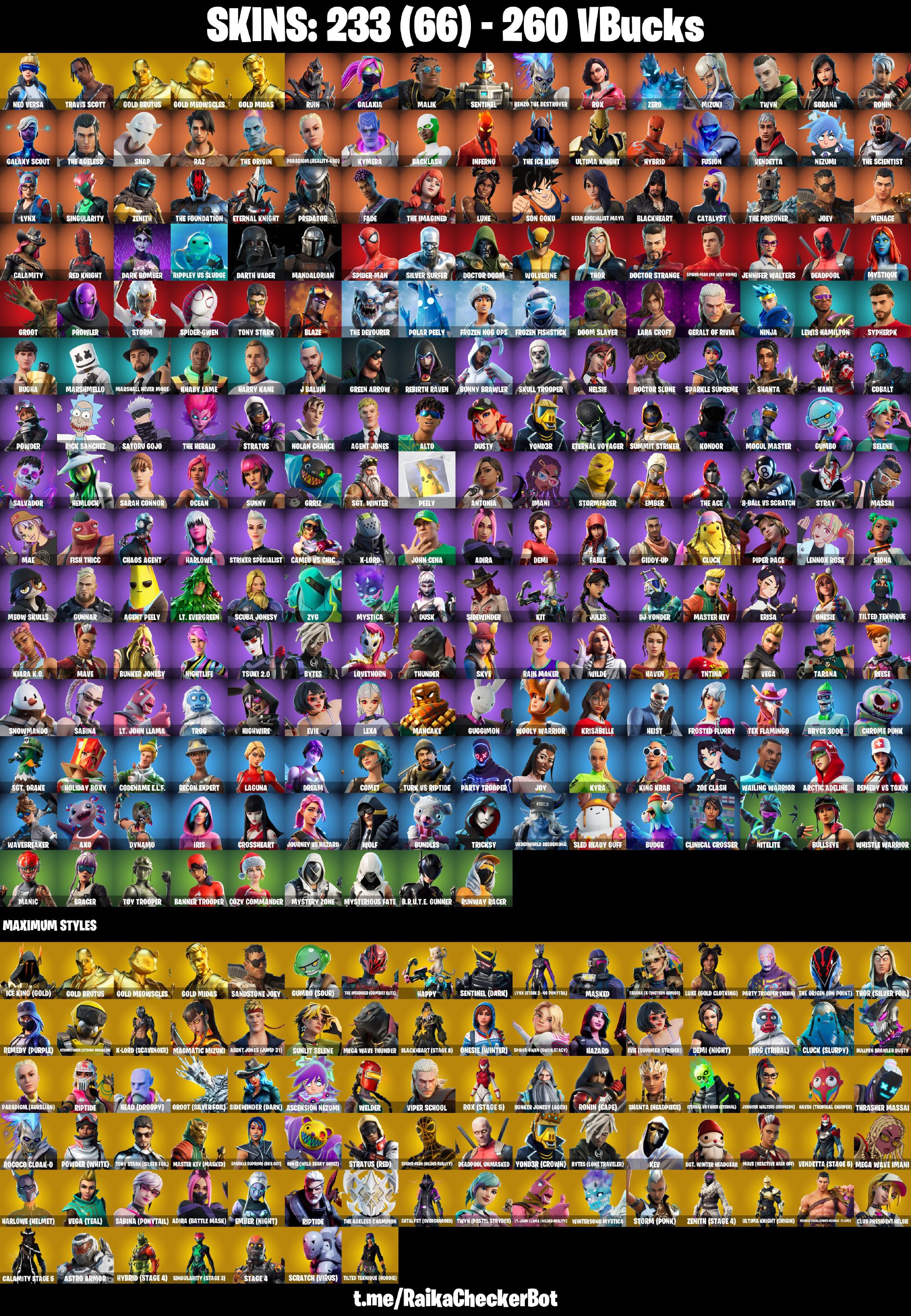 [pc Xbox] 233 Skins Travis Scott Neo Versa Gold Brutus Gold