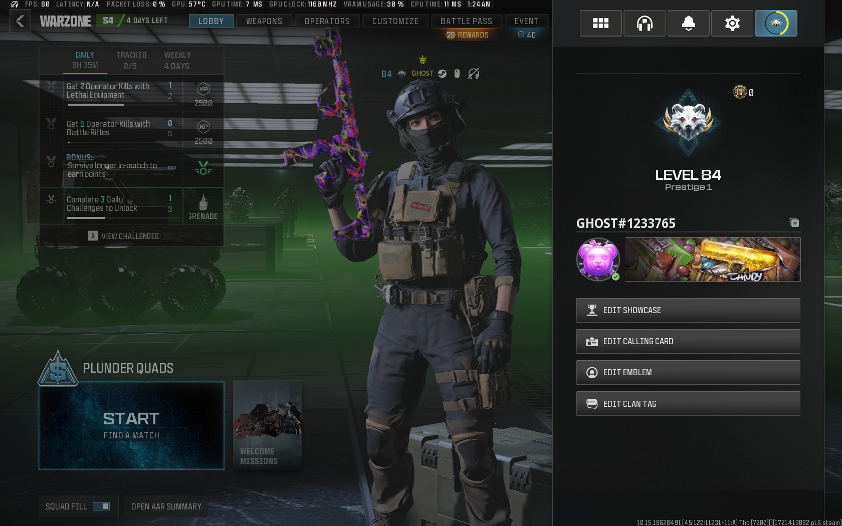 Wz3 Mw3】level 84 [10 Meta Guns Max] [3 Blueprints] [1 Camos