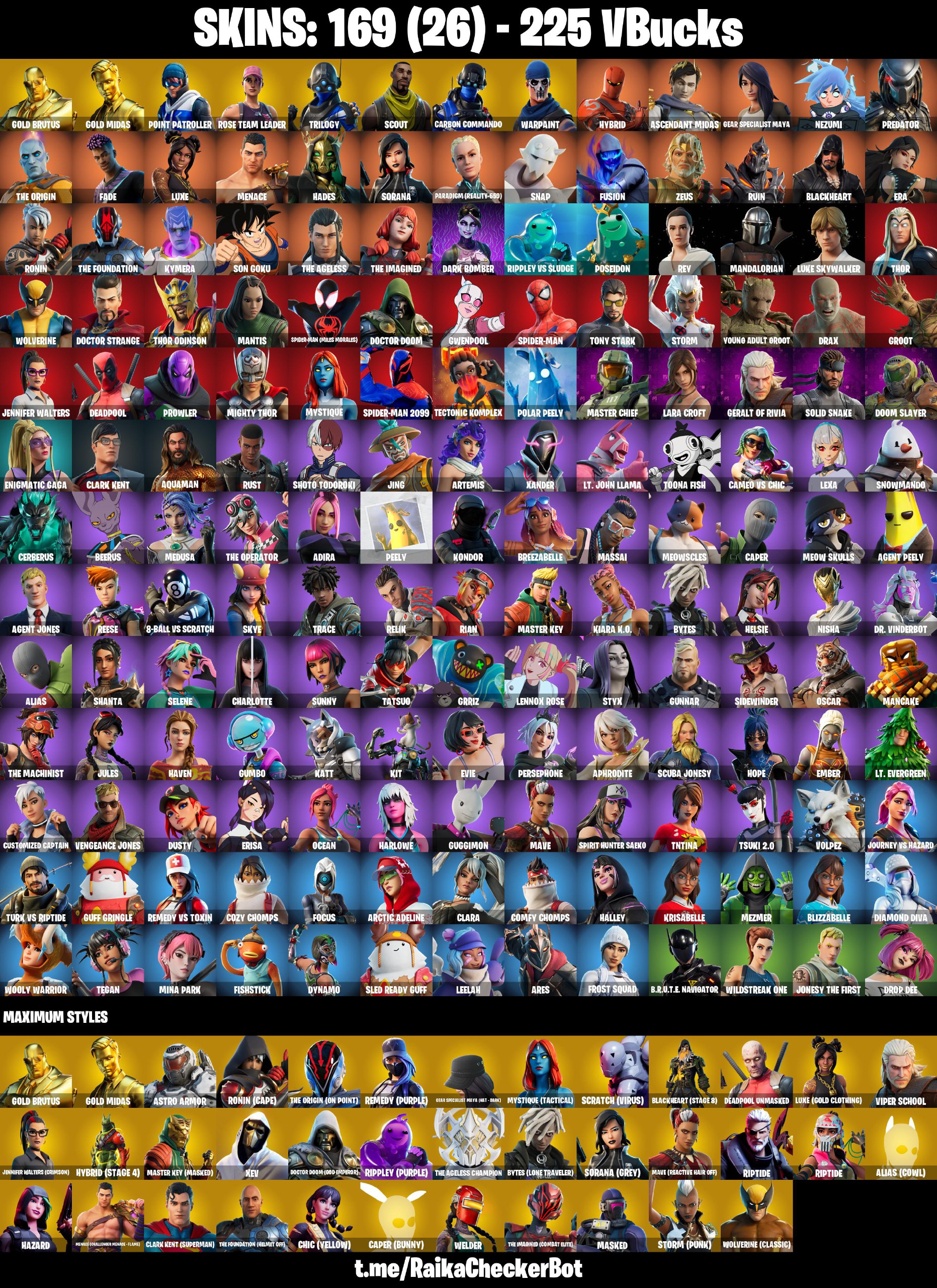 [PC/PSN/XBOX] FA 169 skins | OG STW | Master Chief | Gold Brutus | Gold Midas | Point Patroller ...