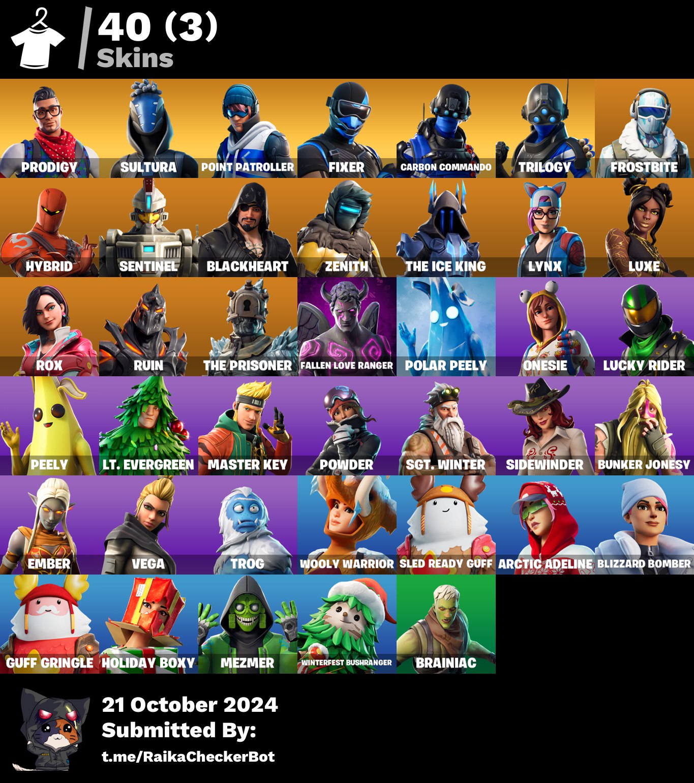 [PC/XBOX] 40 skins | Point Patroller | Sultura | Carbon Commando | Prodigy | Fixer | Trilogy ...