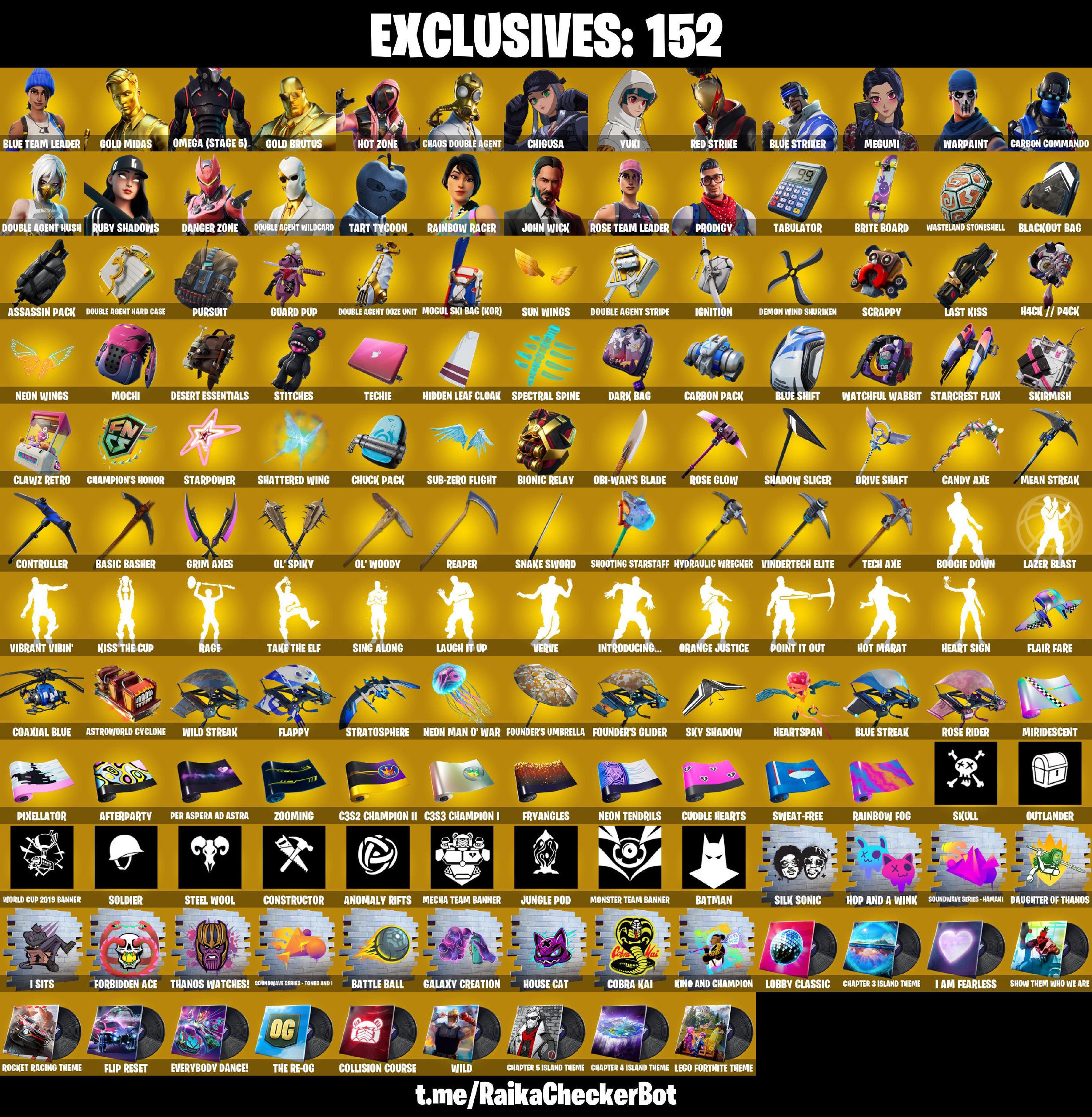 [PC] 260 SKINS | OG STW | BLUE TEAM LEADER | GOLD MIDAS | OMEGA (STAGE 5) | GOLD BRUTUS | BLUE ...